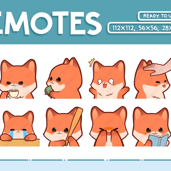 Cute Fox Emojis - Etsy