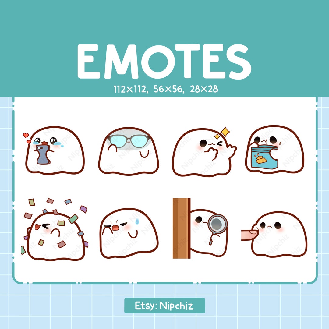Emotes Ghost / 8 Cute Emotes for Streaming / Digital / Chibi Ghost ...