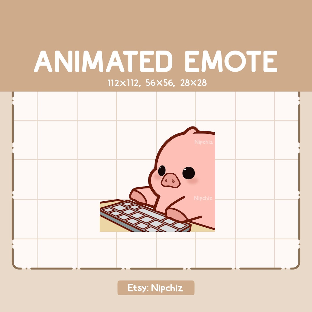 Animated Emote Pig is Typing Through the Keyboard - Adorable Emote ...