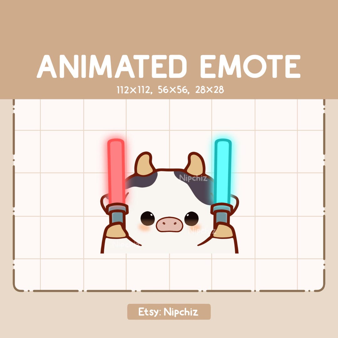 Animated Emote Cute Cow Lightstick / Emote for Streamer / Ready to Use ...