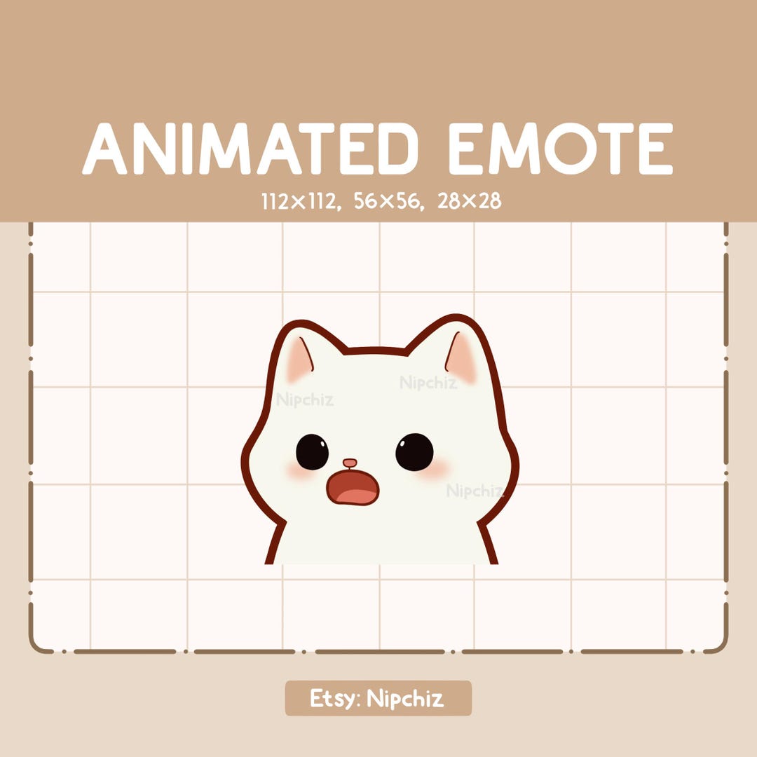 Animated Emote Chibi White Cat is Talking / Adorable Chibi Emote ...
