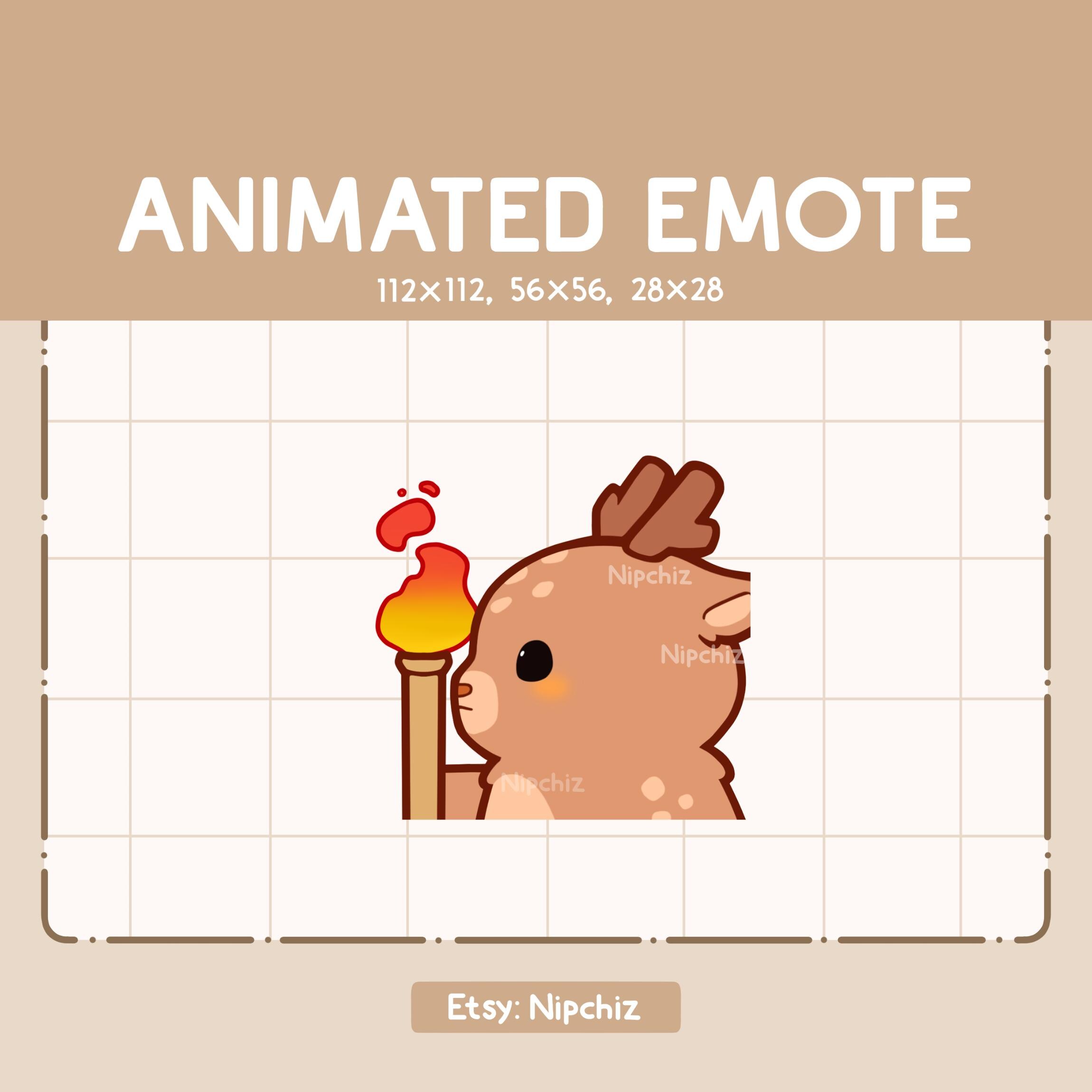 Animated Emote Deer Walking and Holding a Torch - Cute Funny Emote ...