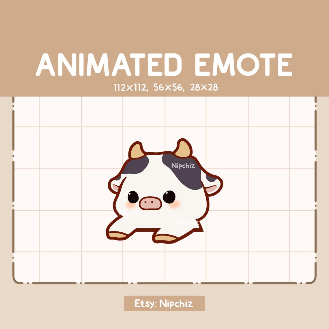 Animated Adorable Cute Cow Slapping the Table Emote / Ready to Use ...