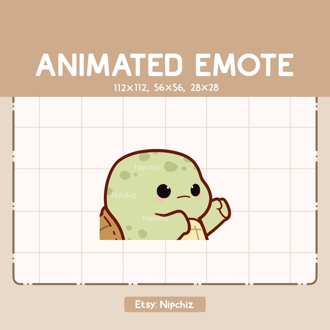 Animated Chibi Turtle Punching Fast Emote - Cartoon Funny Emote ...