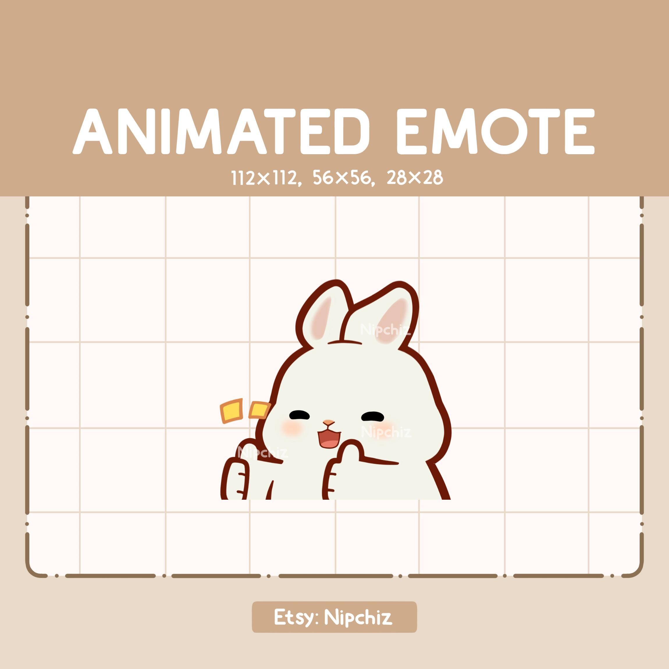 Animated Emote - Adorable Chibi Rabbit Thumb Hand and Approve Emote ...