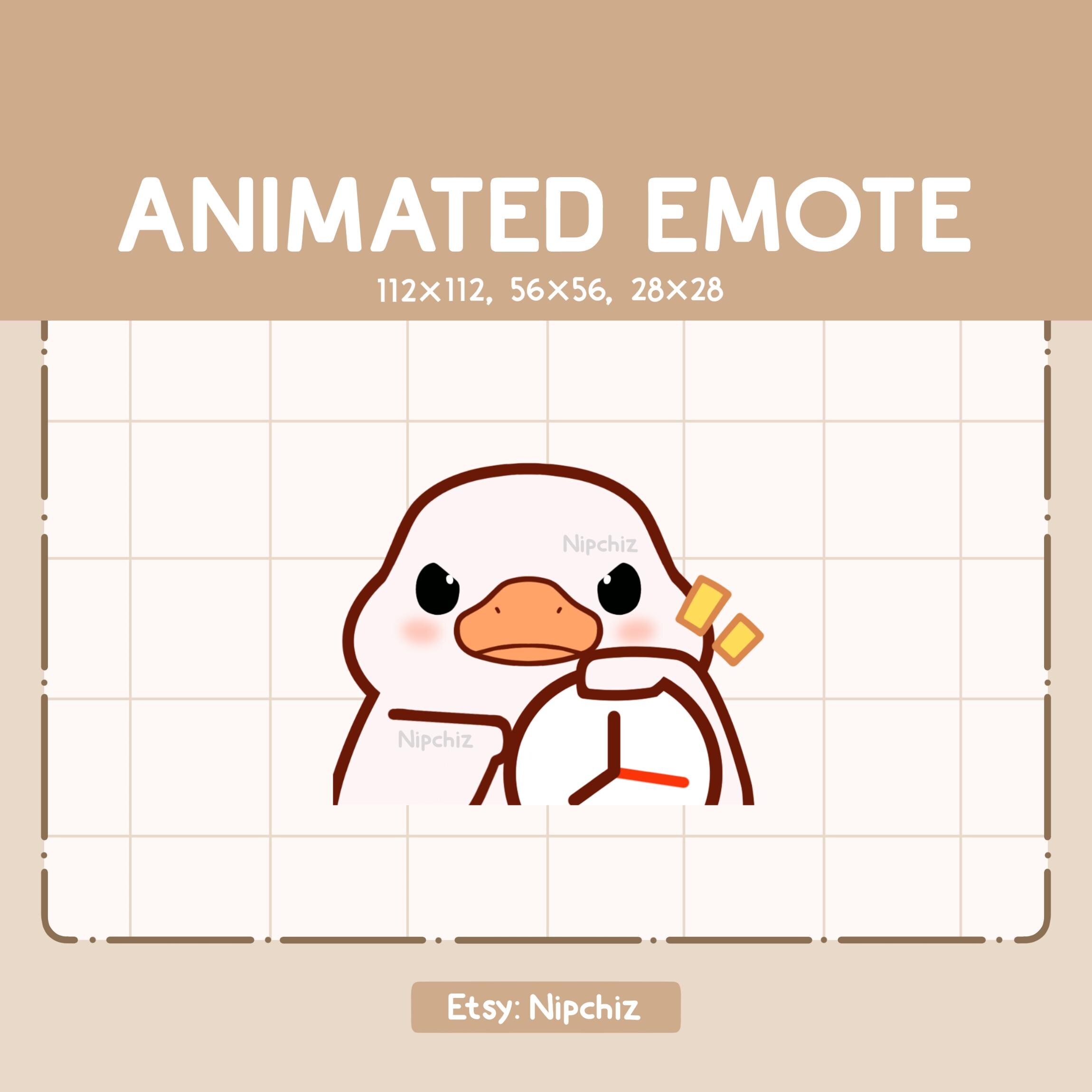 Animated Emote Angry Duck Time is up - Funny Cartoon Emote - Ready to ...