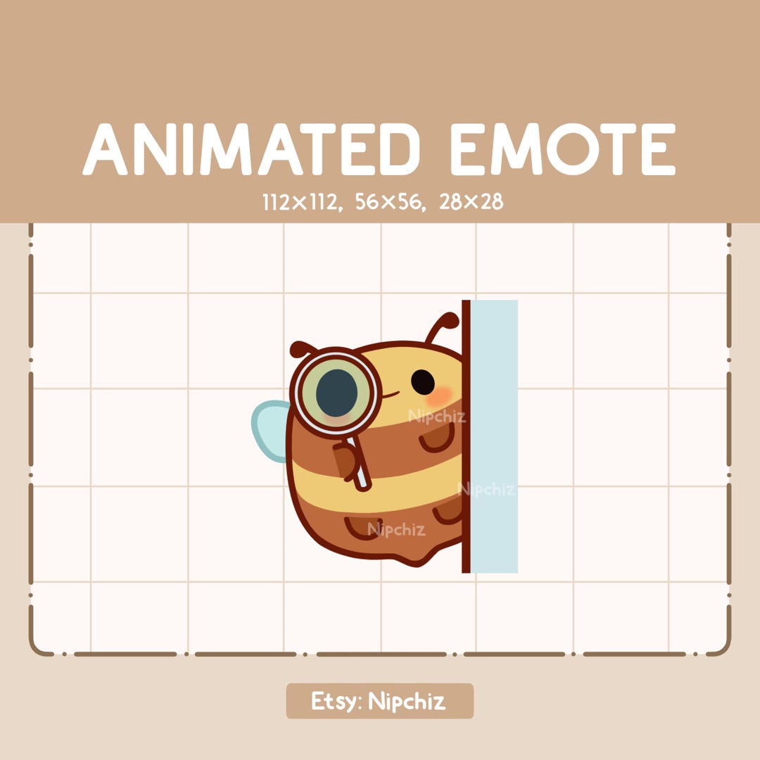 Animated Emote Chibi Curious Bee With Magnifying Glass is Examining ...