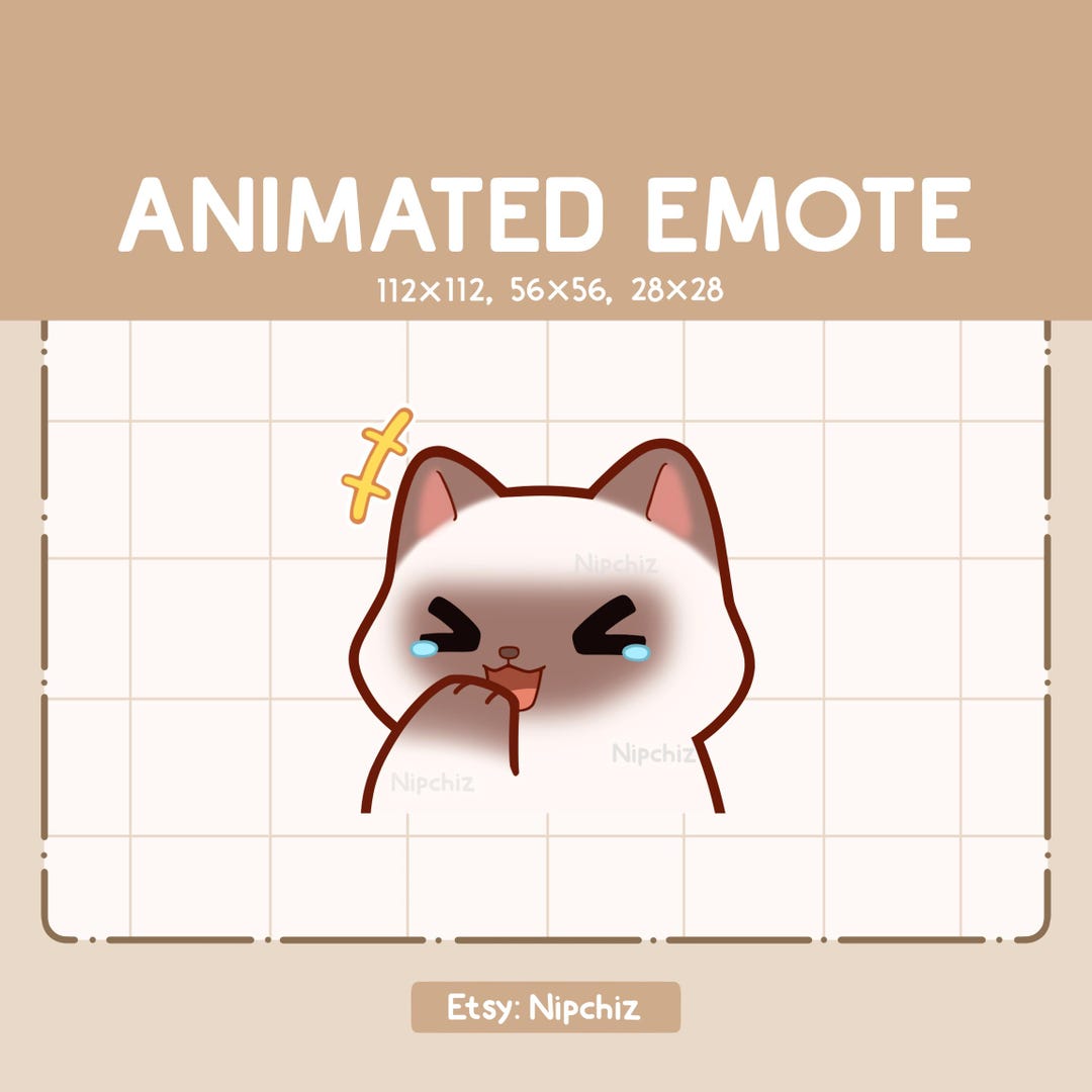 Animated Emote Siamese Cat is Laughing - Cute Funny Emote - Ready to ...
