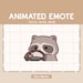 Animated Emote Chibi Raccoon is Steering Wheel / Driving Cartoon Emote ...