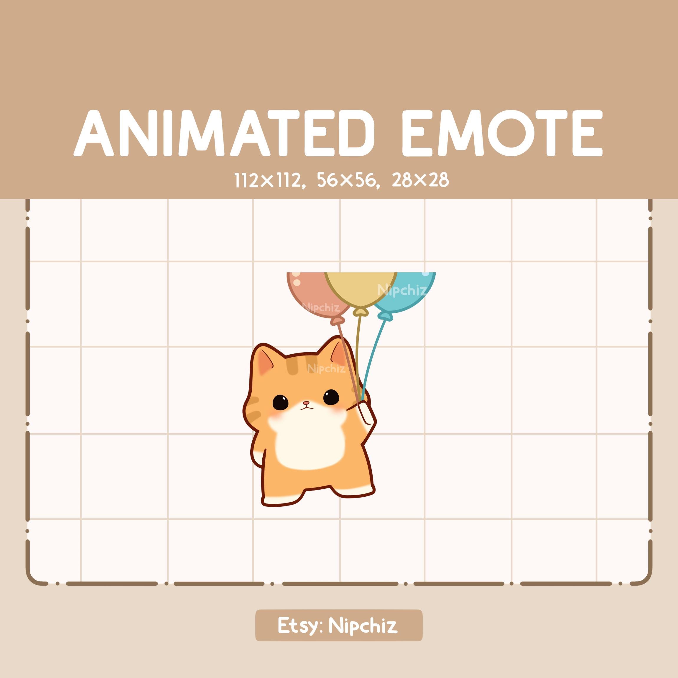 Animated Emote Chibi Orange Tabby Cat is Holding a Bunch of Colorful ...