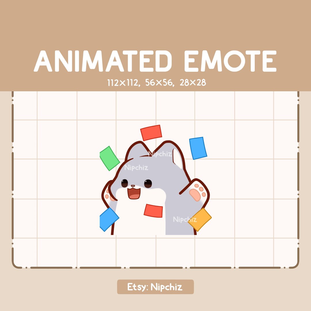Animated Emote Cheerful Hype Wolf Celebrating - Cartoon Funny Emote ...