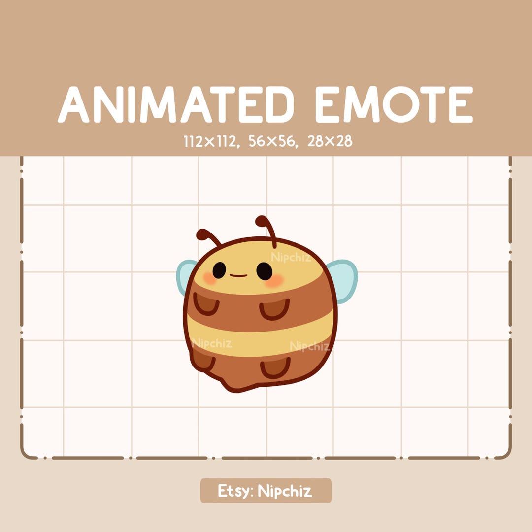 Animated Emote Cute Bee Walking Forward - Cute Cartoon Emote - Ready to ...