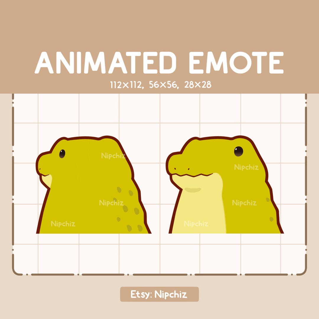 Animated Emote Cute Crocodile Turning Around / Kawaii Cartoon Emote ...