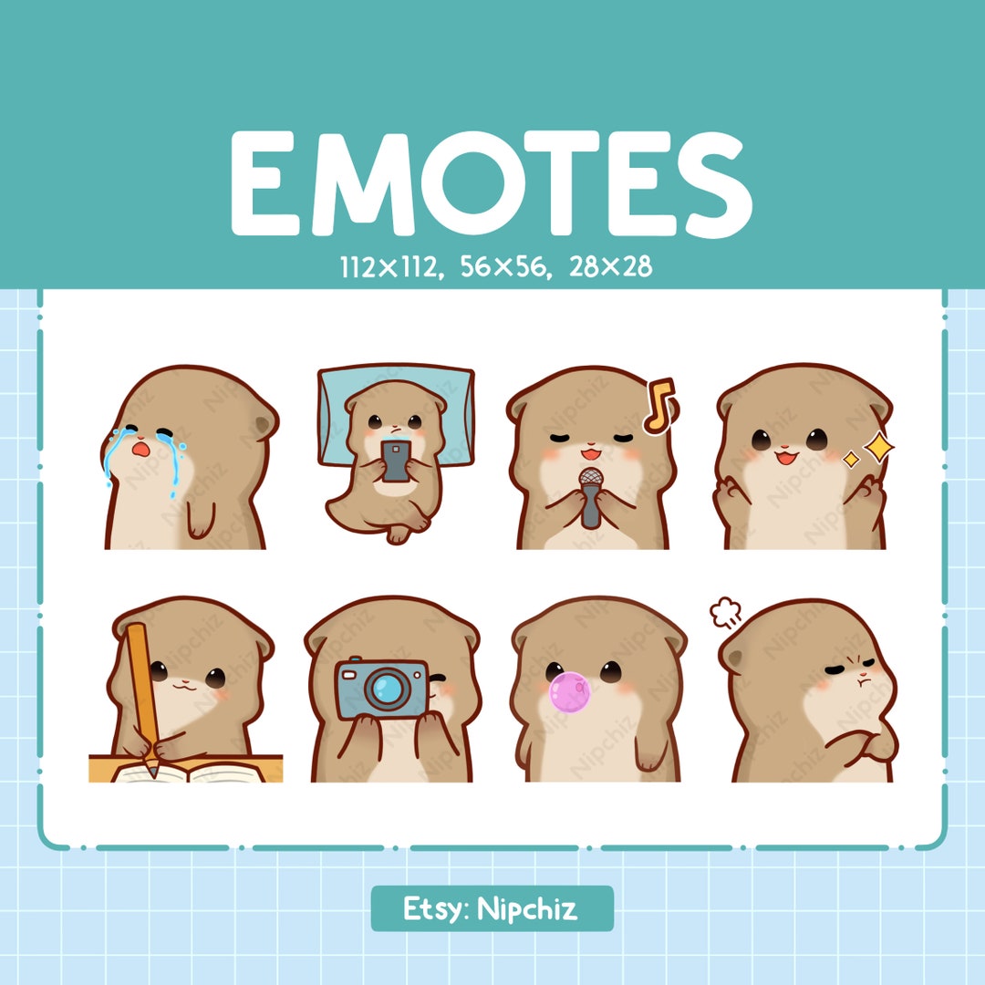 Cute Otter Emotes 8 Emotes for Streamer Cute Otter Emote - Etsy Australia