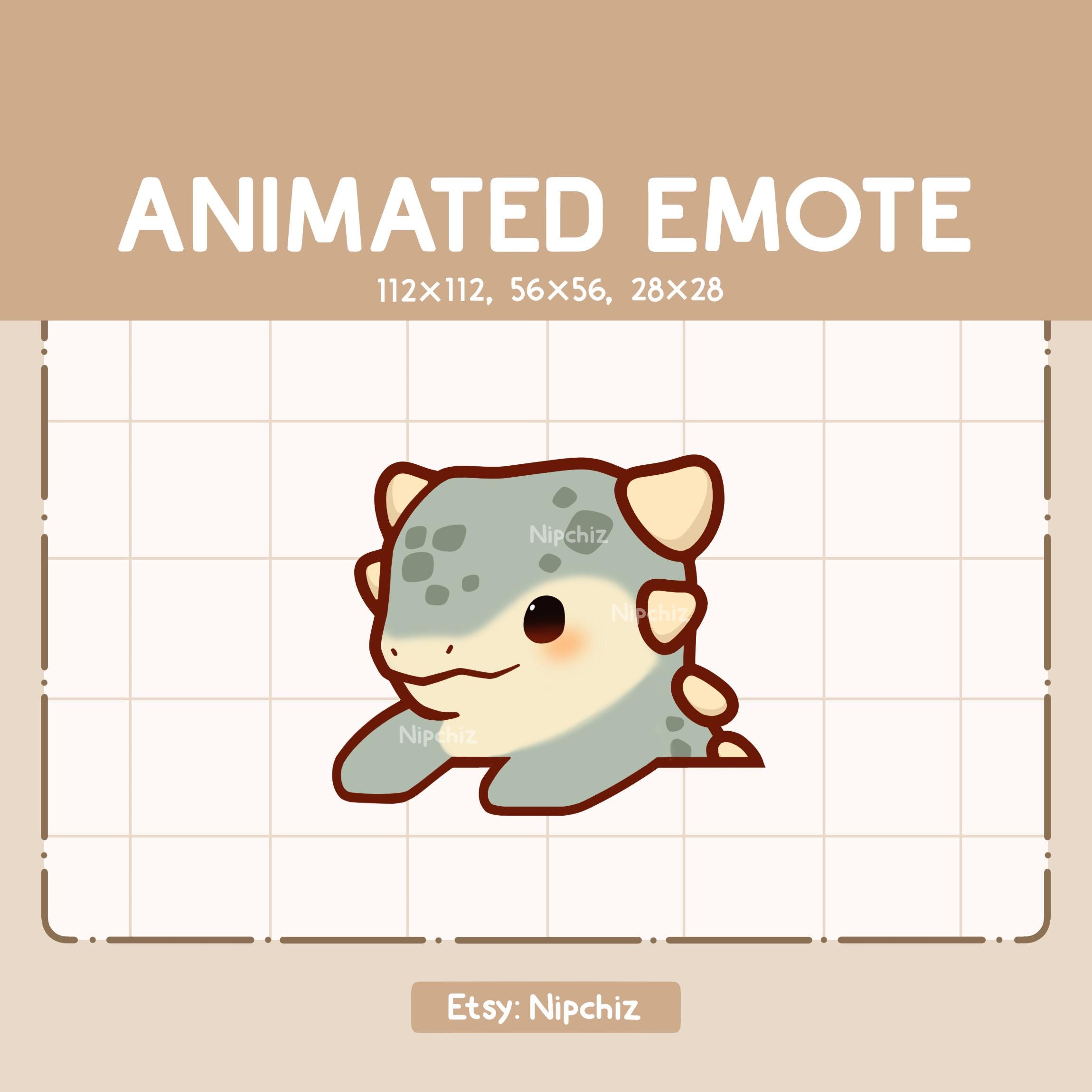 Animated Emote Cute Dino Ankylosaurus Slapping a Table / Cartoon Kawaii ...