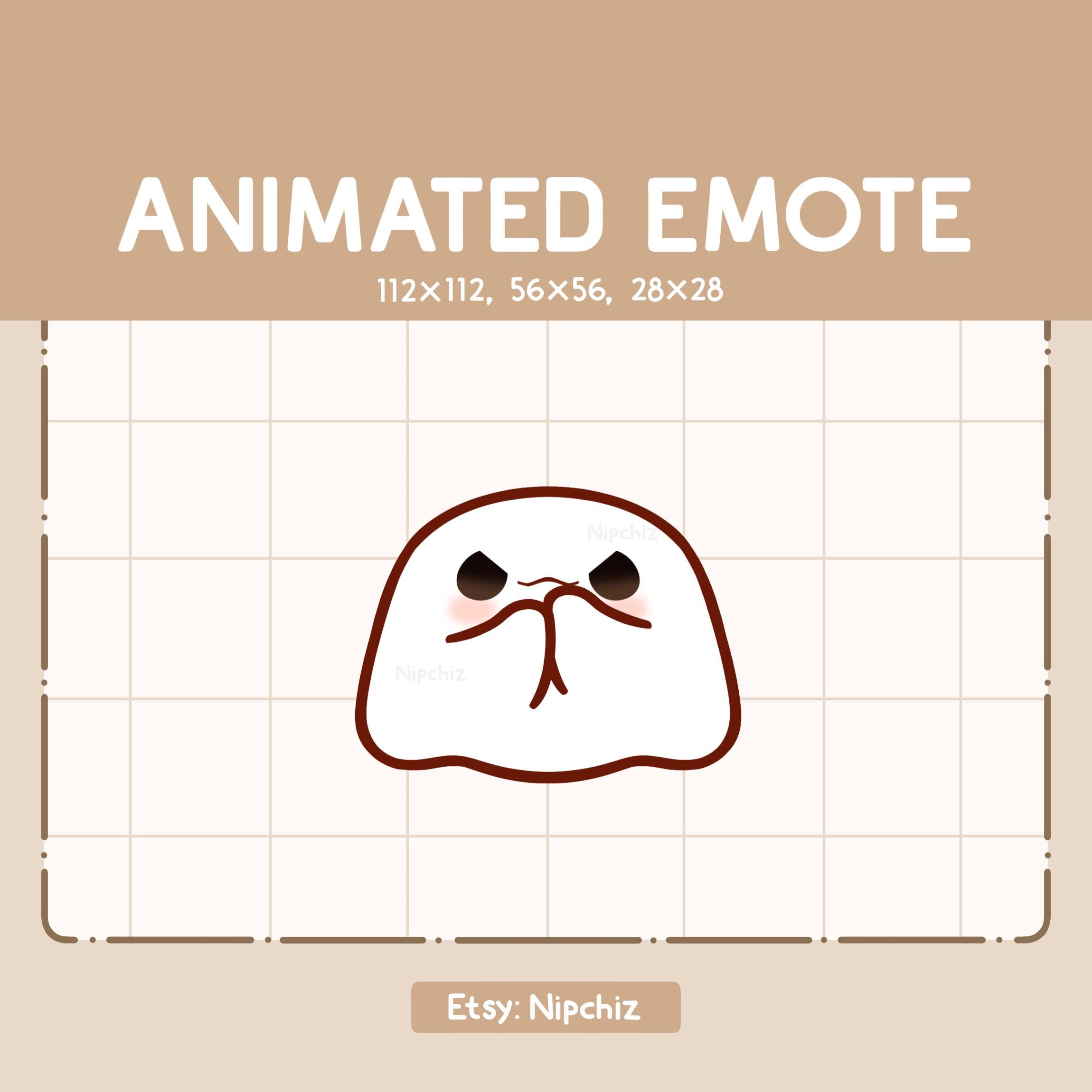 Animated Emote Cute Ghost Has a Plan With Scheming Face - Cartoon Emote ...
