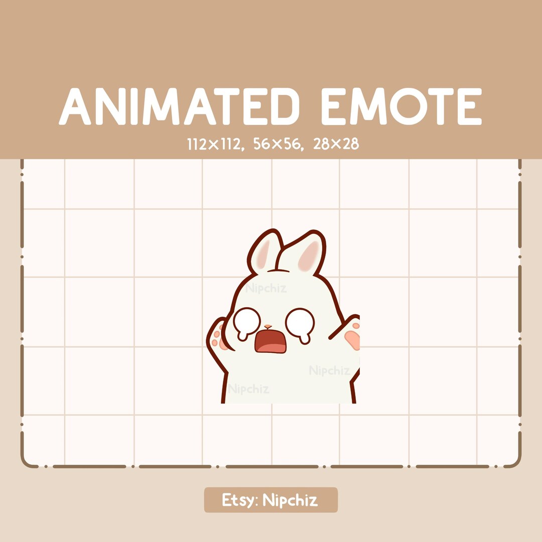 Animated Emote Cute Rabbit is Running While Panicking - Cute Funny ...