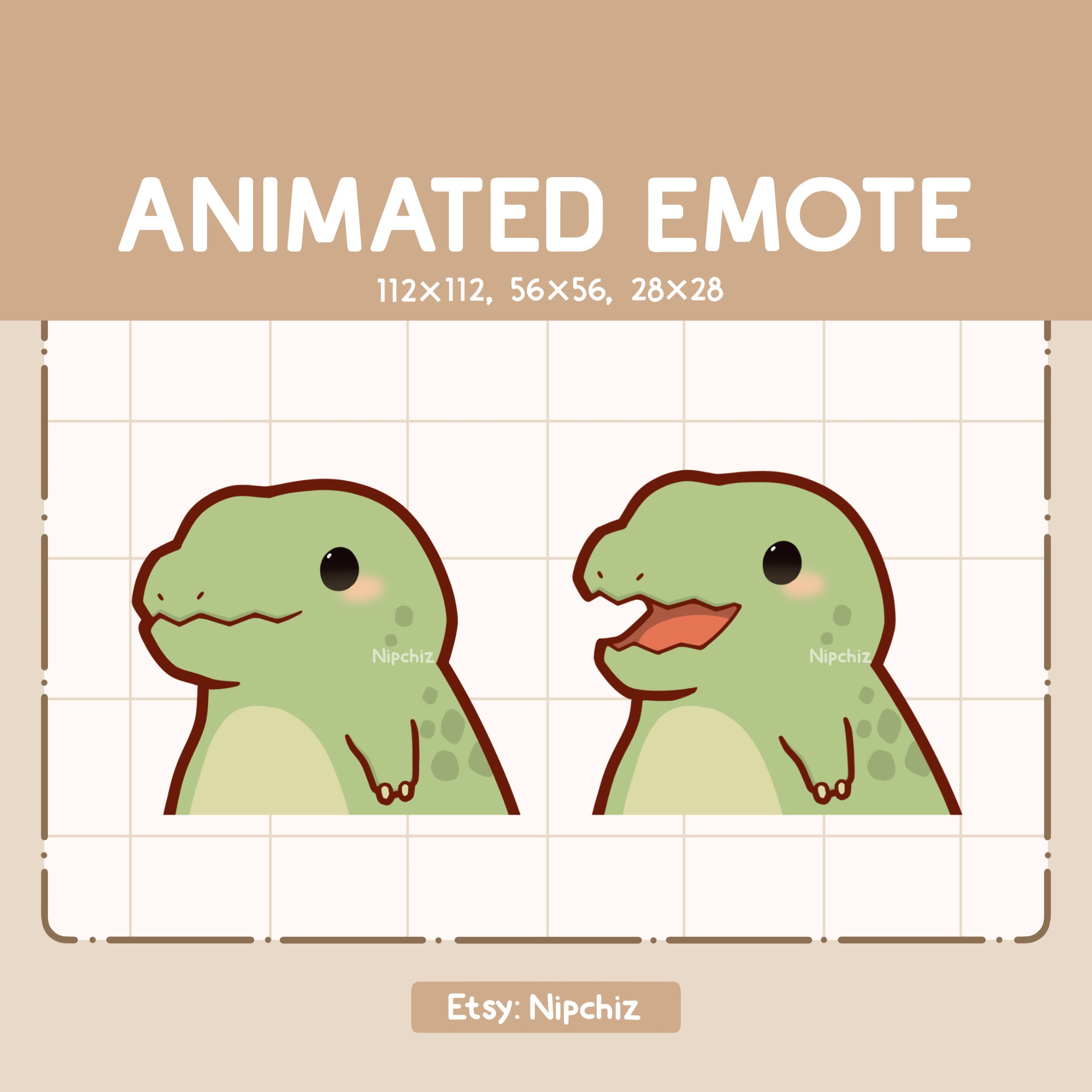 Animated Emote Adorable Dinosaur Trex Mouth Open Closed / Emote for ...