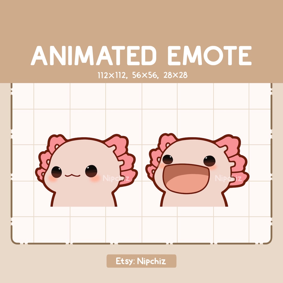 Animated Emote Cute Axolotl Mouth Open Closed / Emote for Streamer ...