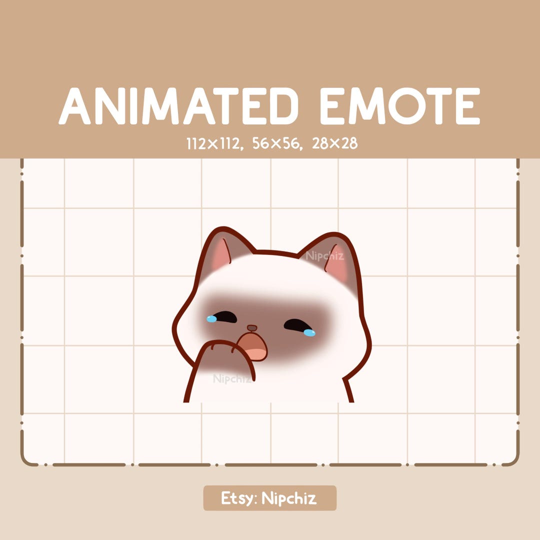 Animated Emote Cute Bored Siamese Cat is Yawning - Adorable Emote ...