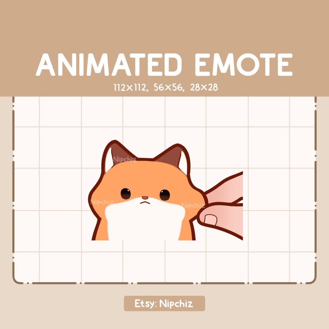 Animated Emote Cute Fox Getting Pinched in the Cheek - Kawaii Emote for ...
