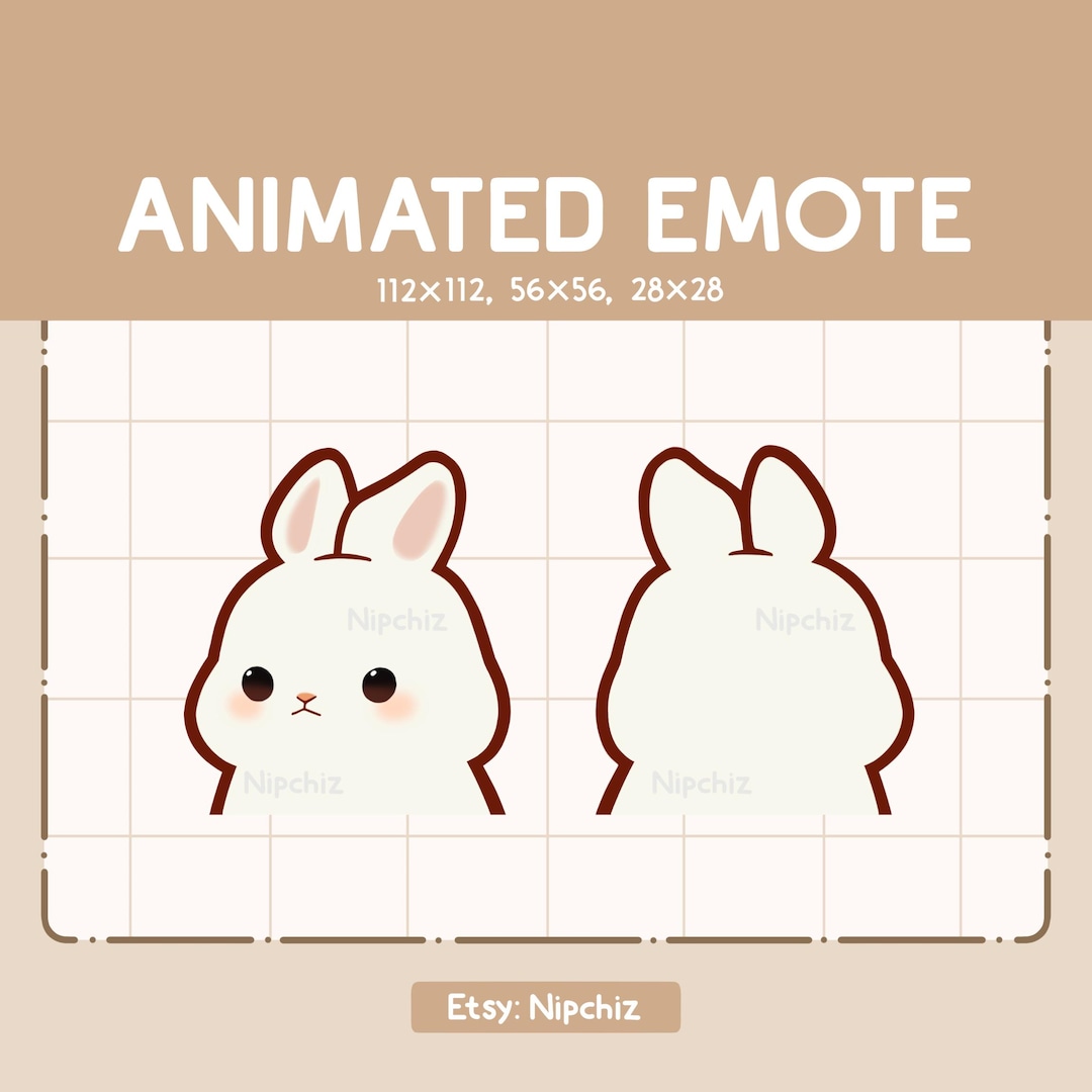 Animated Emote Adorable Rabbit is Spinning in Circle / Cartoon Chibi ...