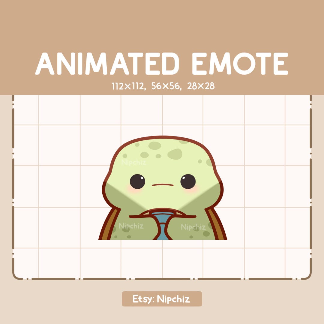 Animated Emote Cute Turtle Flashlight Face / Adorable Funny Emote ...