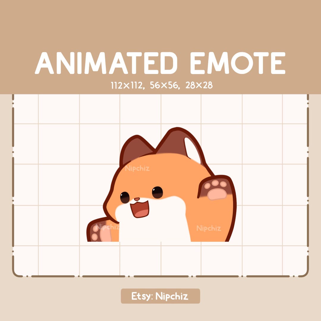 Animated Emote Cute Cheerful Fox Dancing / Adorable Cartoon Emote ...