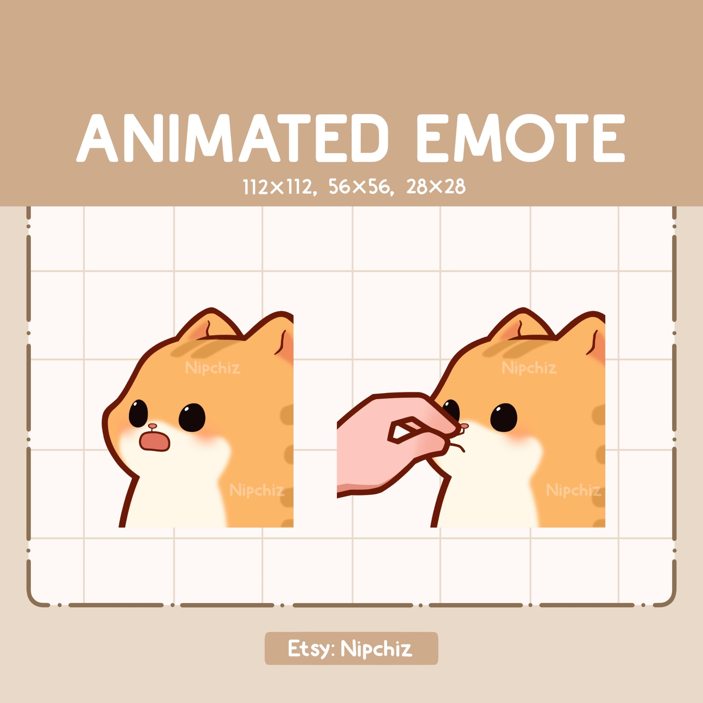 Animated Emote Cute Talkative Orange Tabby Cat and a Hand - Cute Funny ...
