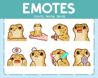 Chibi Gecko Emotes for Streaming 8 Kawaii Emotes Cute - Etsy