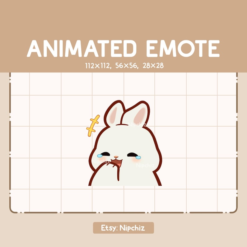 Animated Emote Chibi Rabbit is Laughing - Cartoon Emote - Ready to Use ...