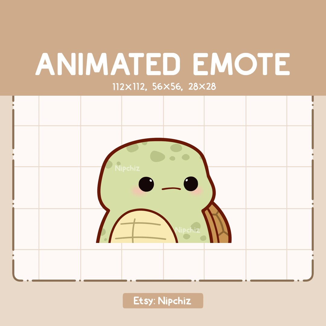 Animated Emote Cute Turtle Shaking Head Emote - Cartoon Funny Emote ...