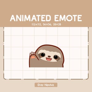 Animated Emote Sloth Waving / Hello Emote / Funny Cute Emote / Emote ...