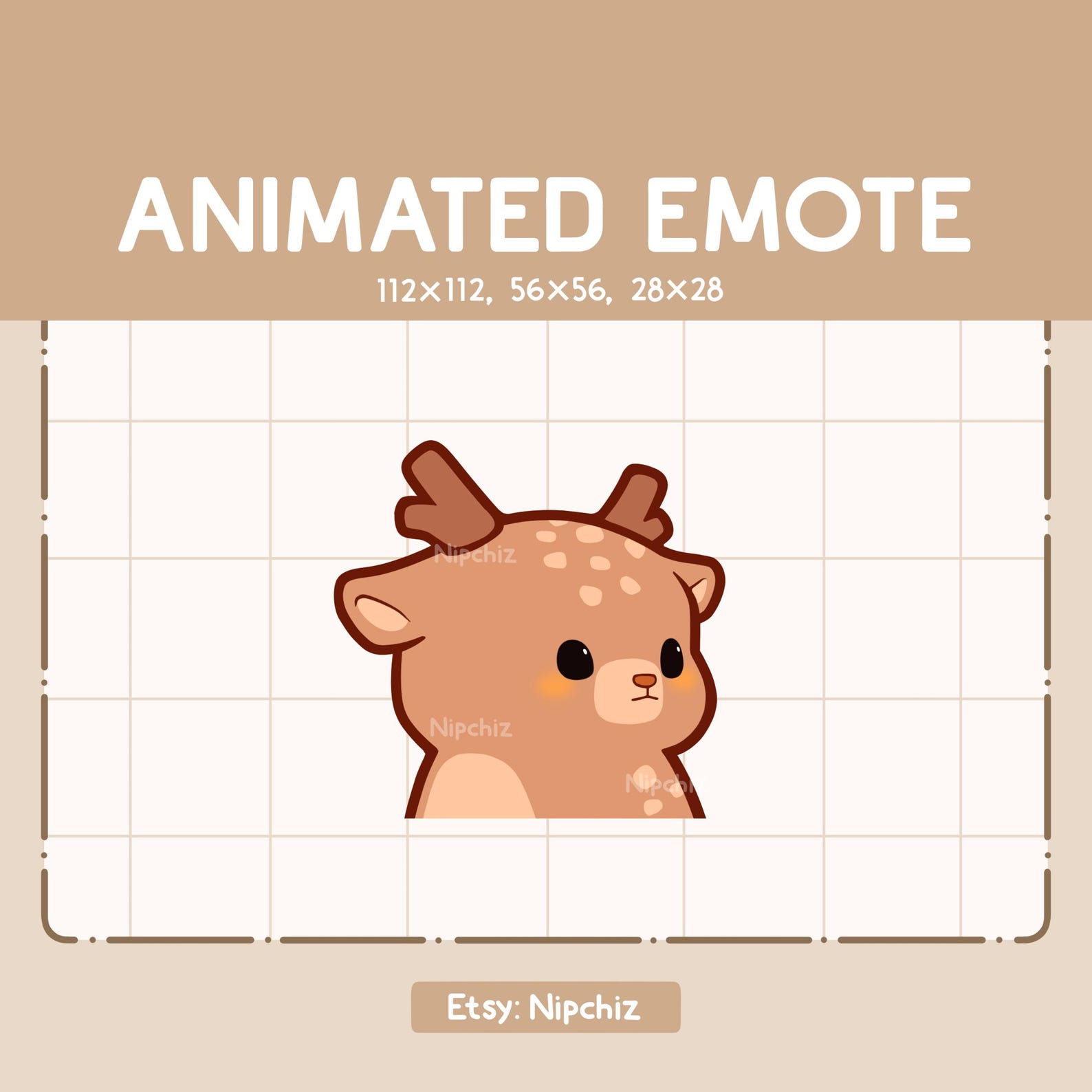 Animated Emote Cute Deer Shaking Head Emote - Cartoon Emote - Funny ...