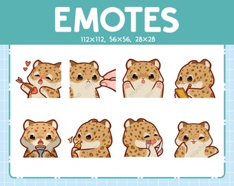 Emotes Leopard / 8 Cute Emotes for Streaming / Digital / Chibi Leopard ...