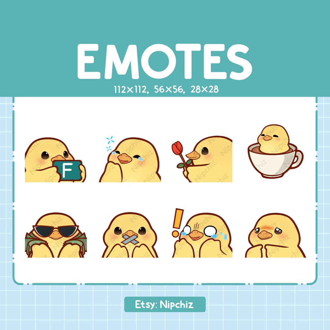 Emotes Chick / 8 Cute Emotes for Streaming / Digital / Chibi Chick ...