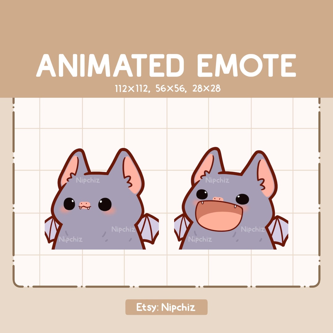Animated Emote Cute Bat Mouth Open Closed - Kawaii Funny Emote ...