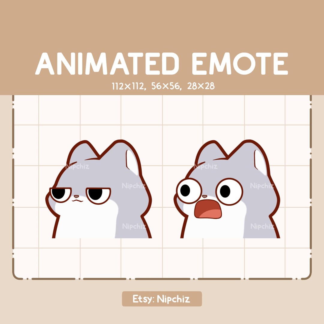 Animated Emote Chibi Wolf is Suddenly Shocked - Funny Emote - Ready to ...