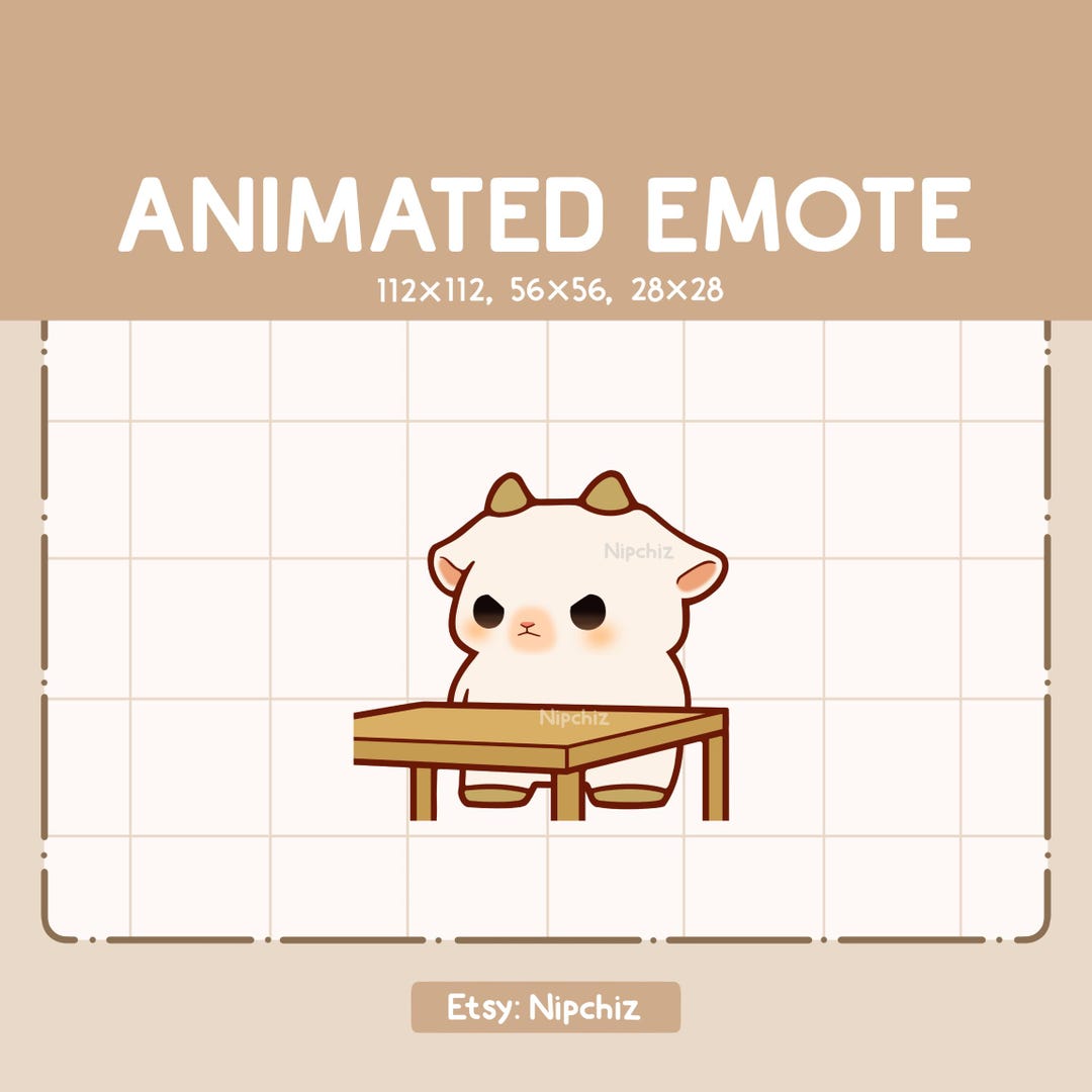 Animated Emote Cute Goat Angry by Flipping a Table in Front of Him ...