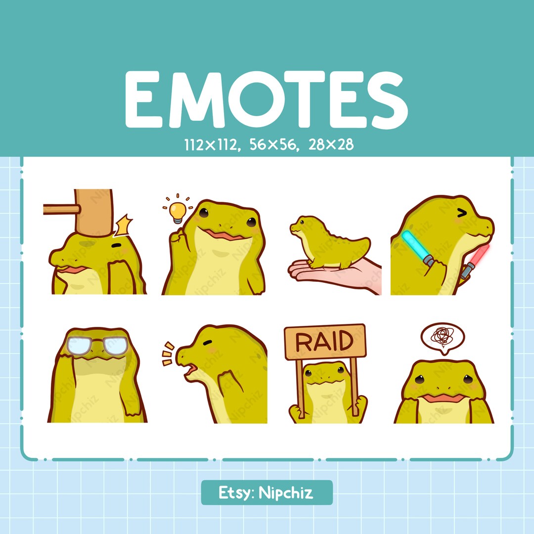 Crocodile Bundle | Emotes for Streaming | 8 Cute Alligator Emotes ...