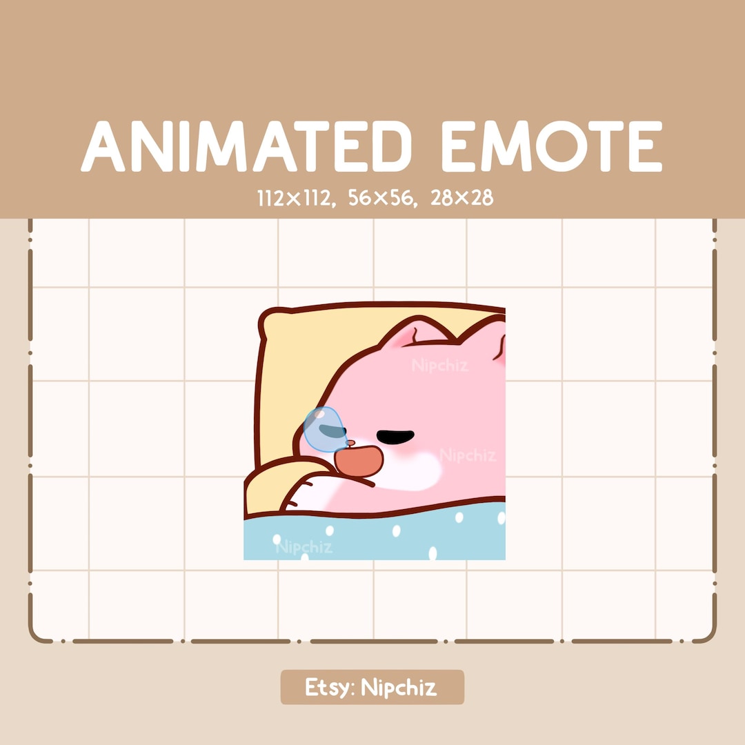 Animated Emote Chibi Pink Cat is Sleeping While Snoring / Chibi Funny ...