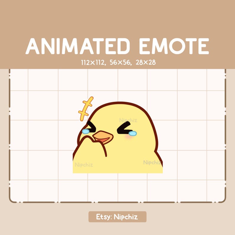 Animated Emote Chick is Laughing / Adorable Chibi Emote / Cartoon Emote ...