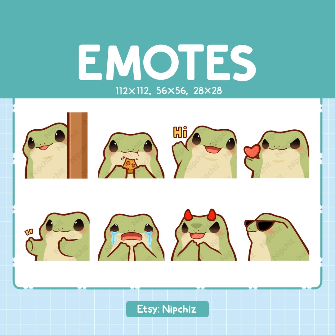 Frog Emotes / Cute Emoji Pack / 8 Frog Emotes for Streaming / Bundle ...