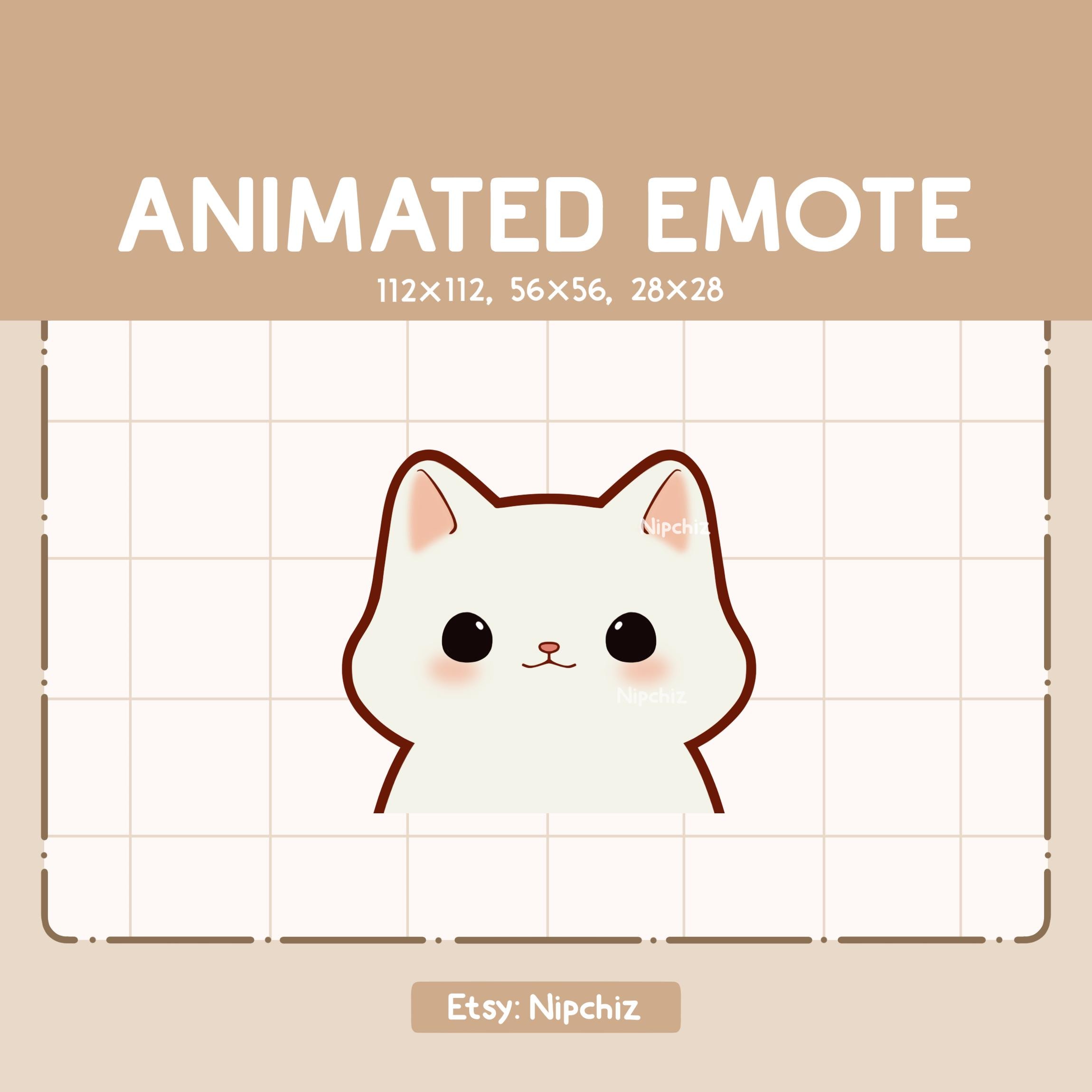 Animated Emote Chibi White Cat is Nodding His Head / Ready to Use ...