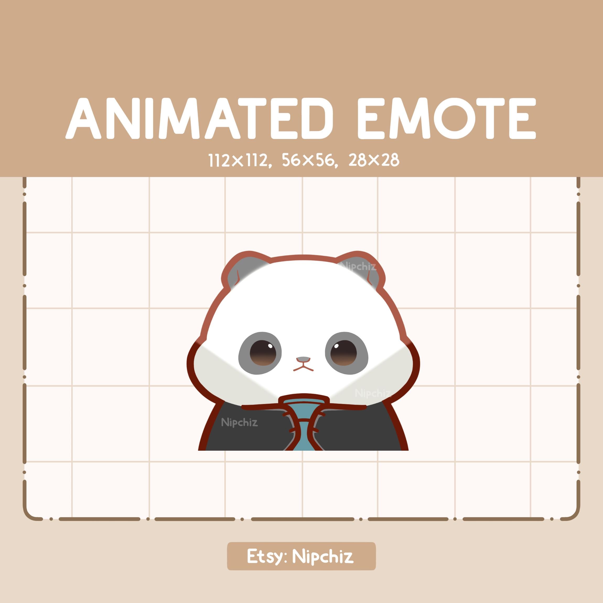 Animated Emote Cute Panda Flashlight Face Funny Cartoon Emote Ready to ...
