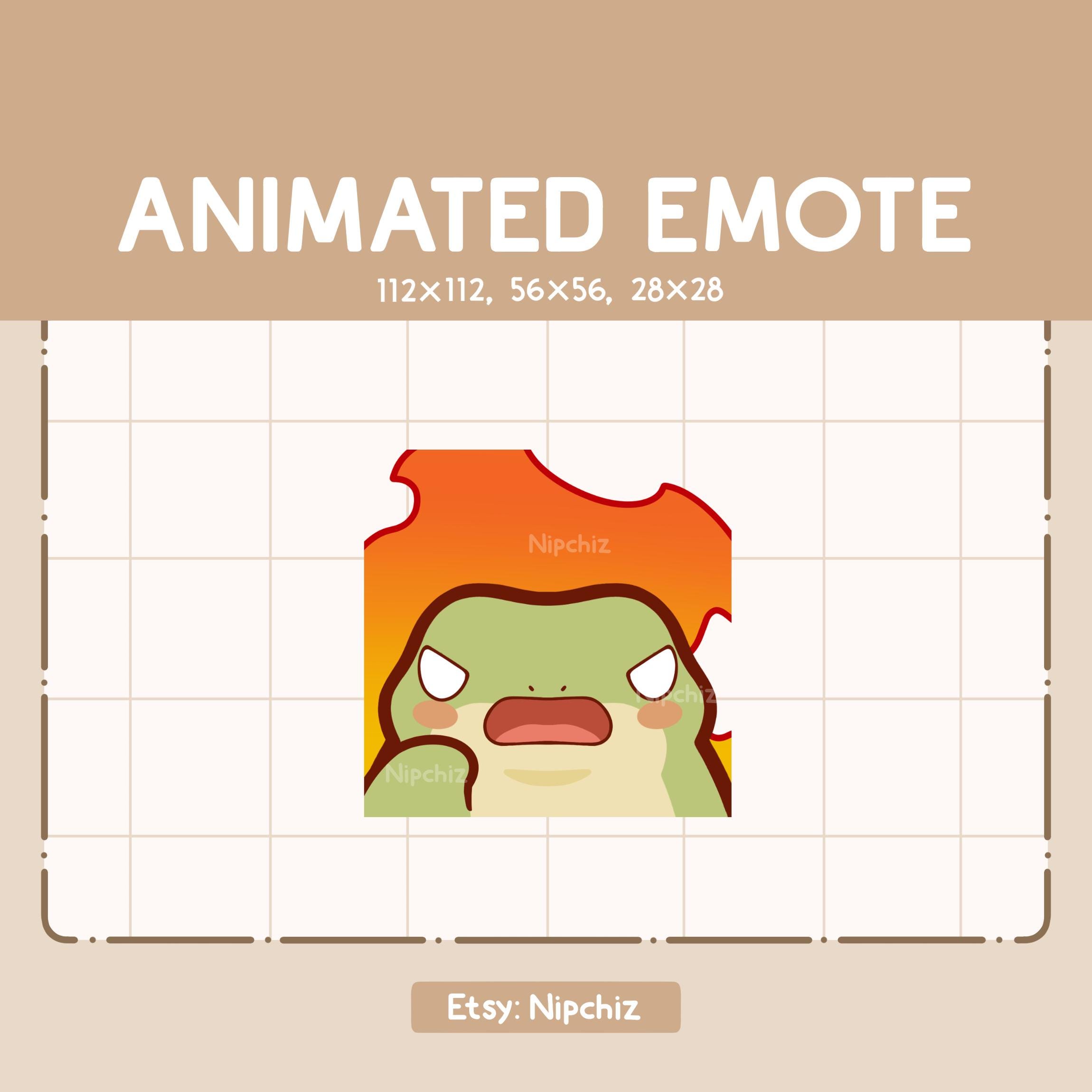 Animated Emote - Kawaii Cute Frog on Fire - Chibi Cartoon Emote - Ready ...