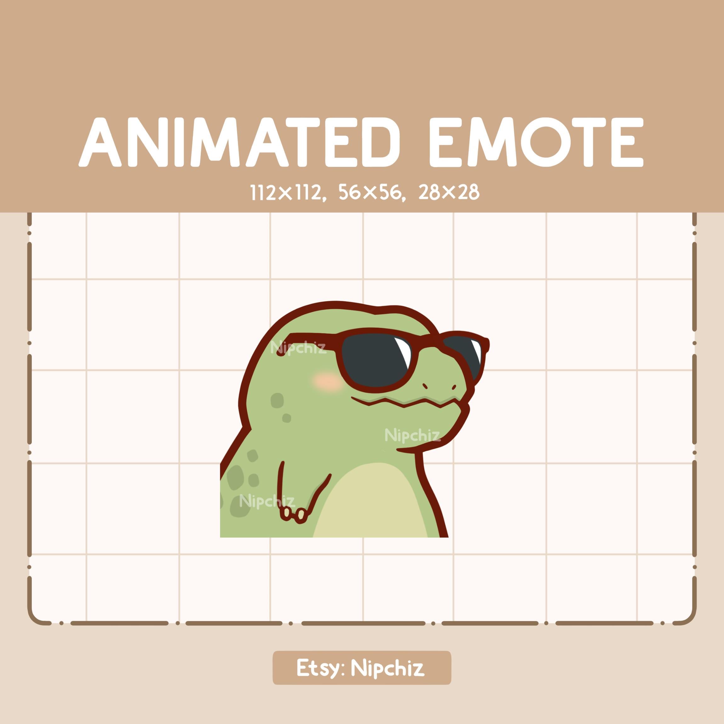 Animated Emote Kawaii Dinosaur Trex With Black Sunglasses is Vibing by ...