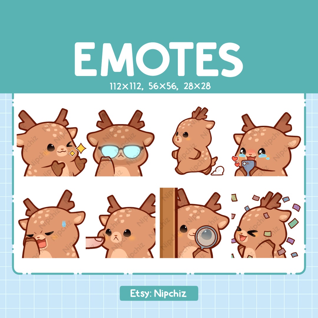 Cute Deer Emotes 8 Emotes for Streamer Cute Deer Emote - Etsy
