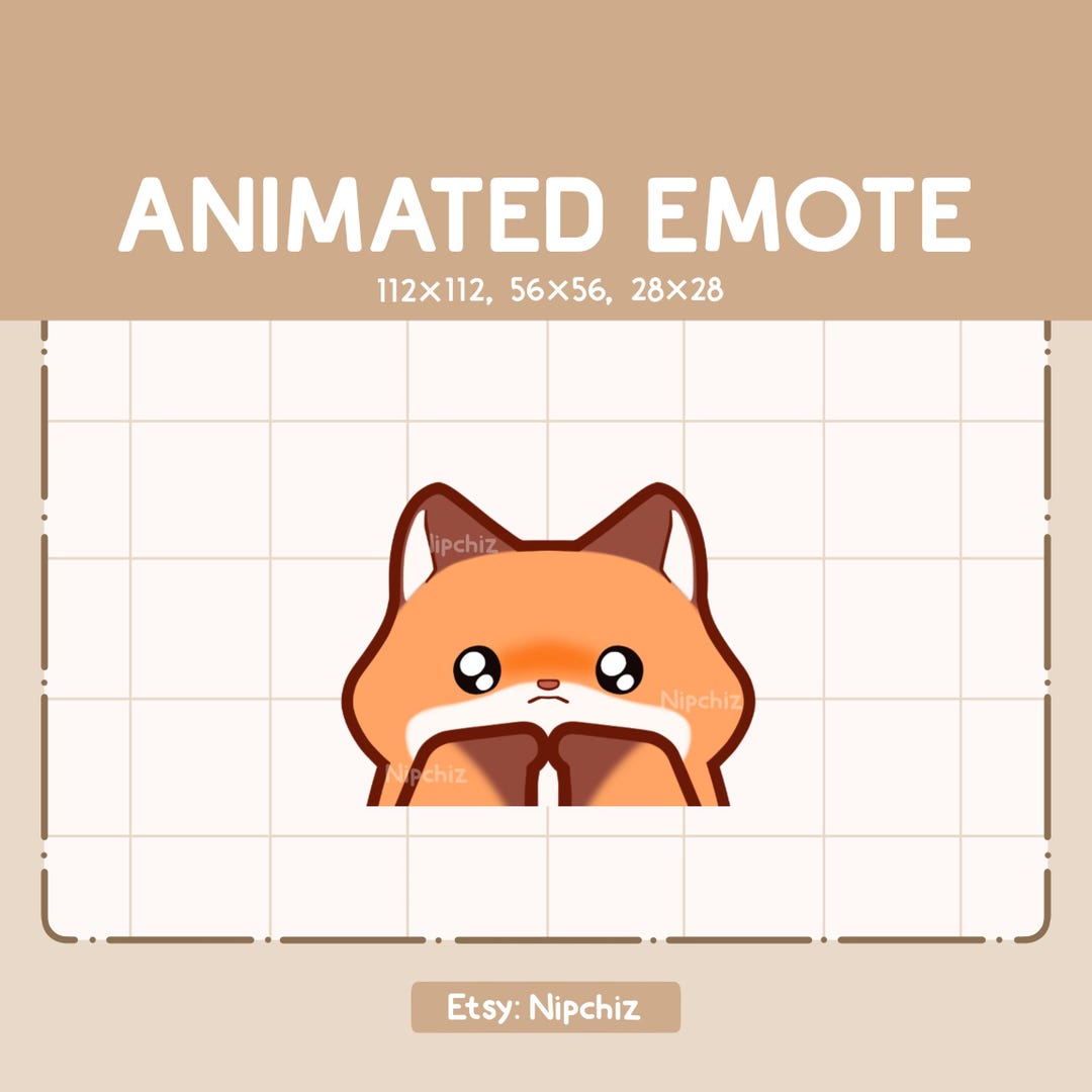 Animated Emote Cute and Adorable Fox Shy and Begging - Adorable Chibi ...