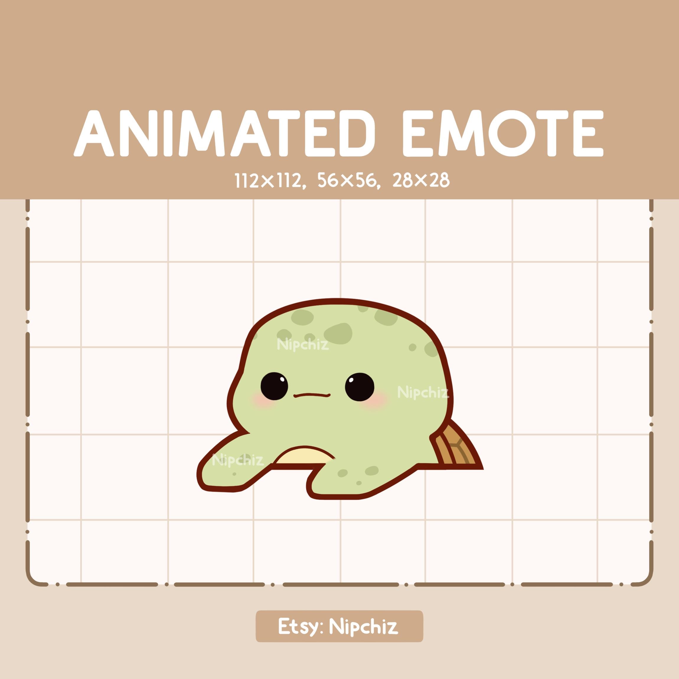 Animated Emote Adorable Cute Turtle Slapping the Table - Funny Emote ...